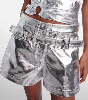 Rabanne Metallic High-rise Shorts