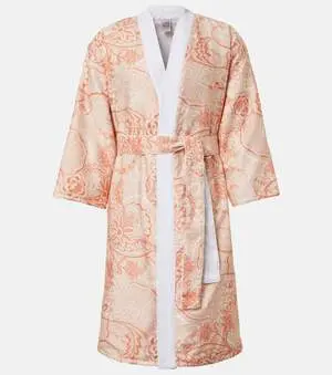 Etro Bloom Paisley Cotton Bathrobe - Orange
