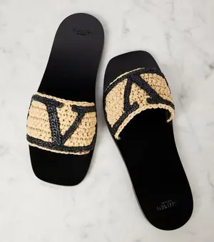 Valentino Garavani Viva Superstar Embroidered Crochet Slides