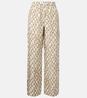 Burberry Printed High-rise Silk Palazzo Pants