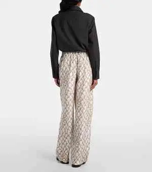 Burberry Printed High-rise Silk Palazzo Pants