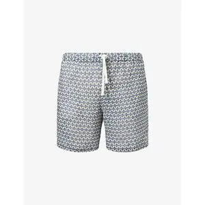 120% Lino Graphic-print Linen Bermuda Shorts