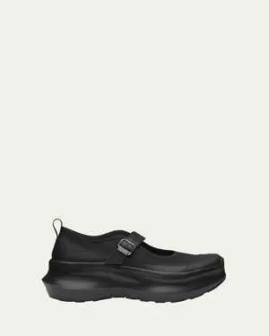 Comme Des Garçons Mary Jane Leather Platform Sneakers - Black