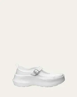 Comme Des Garçons Mary Jane Leather Platform Sneakers - White
