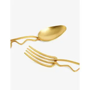 L'Objet Spirale 24ct Yellow Gold-plated Metal Serving Set Of 2 - 24k Gold