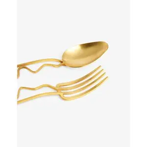 L'Objet Spirale 24ct Yellow Gold-plated Metal Serving Set Of 2 - 24k Gold
