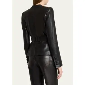 Balmain Belted Leather Jacket