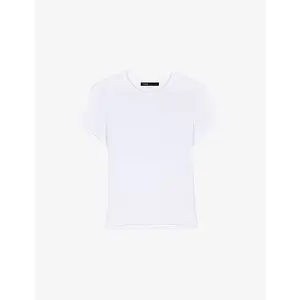 Maje Clover-embroidered Cotton T-shirt - Blanc