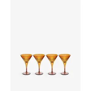 L'Objet Prism Martini Glasses Set Of Four - Amber