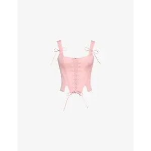 House Of Cb Callie Lace-up Corset Top - Pink