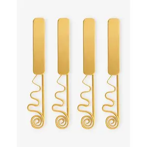 L'Objet Spirale 24ct Gold-plated Brass Spreaders Set Of Four - 24k Gold