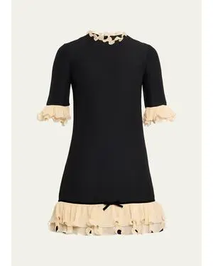 Valentino Garavani Silk Crepe Mini Dress - Hazelnut