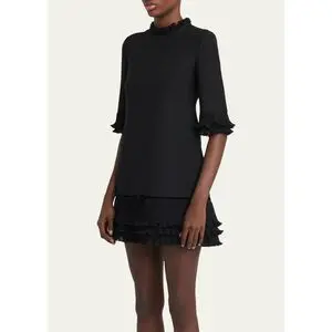 Valentino Garavani Silk Crepe Mini Dress - Hazelnut