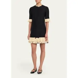 Valentino Garavani Silk Crepe Mini Dress - Hazelnut