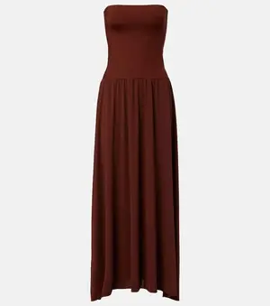 ERES Oda Pleated Maxi Dress - Brown