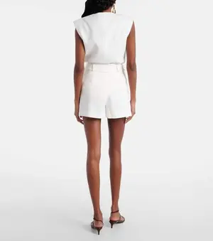 Veronica Beard Runo High-rise Linen-blend Shorts