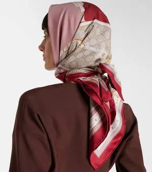 Gucci New Majo Silk Twill Scarf
