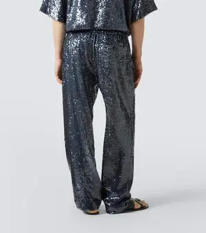 Dries Van Noten Sequined Straight Pants