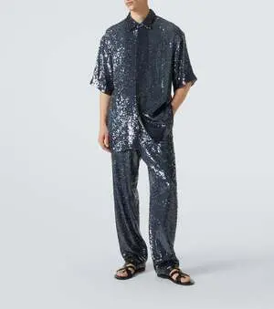 Dries Van Noten Sequined Straight Pants