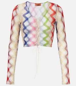 Missoni Zigzag Crochet Crop Top - Multicoloured