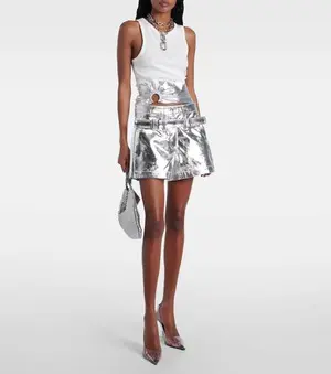 Rabanne Metallic High-rise Shorts