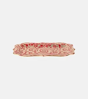 L'Objet X Fortuny Maori Porcelain Tray - Red
