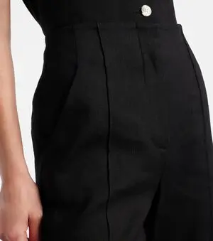 Veronica Beard Komi High-rise Linen-blend Flared Pants