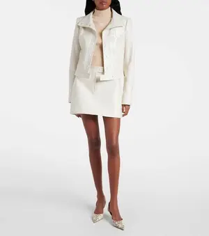 COURREGES Logo Faux Leather Jacket