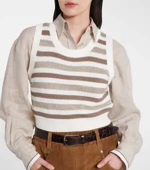 Brunello Cucinelli Striped Cotton Sweater Vest