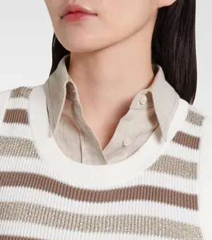 Brunello Cucinelli Striped Cotton Sweater Vest
