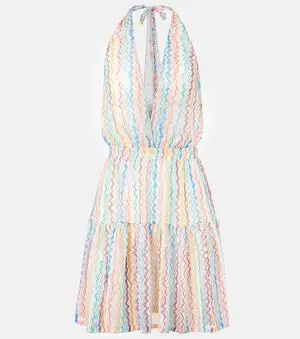 Missoni Zigzag Sheer Halterneck Minidress - Multicoloured