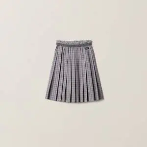 Miu Miu Pleated Check Skirt