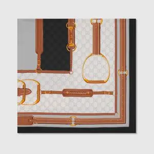 Gucci Printed Silk Twill Carr - Grey