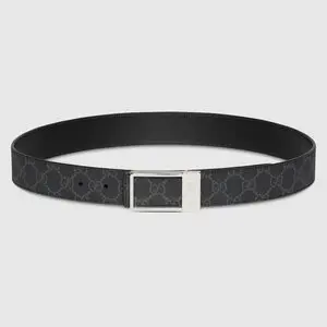 Gucci Reversible Belt With Rectangular Buckle - Black