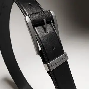 Gucci Belt With Squared Buckle - Black