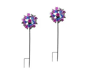 TEMP-TATIONS As Is Outdoors Set Of 2 Mini Wind Spinners - One-color