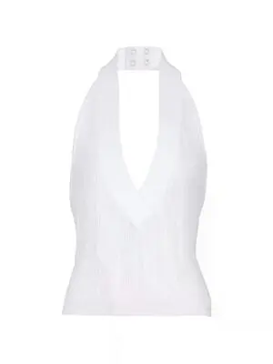Balmain Cable-knit Halterneck Top