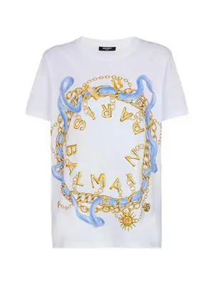 Balmain Chain-print Cotton T-shirt