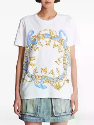 Balmain Chain-print Cotton T-shirt