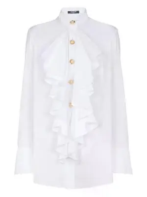 Balmain Ruffled Poplin Shirt