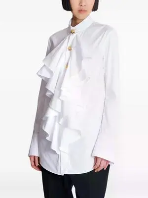 Balmain Ruffled Poplin Shirt