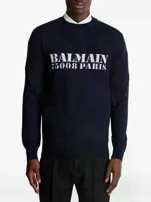 Balmain Logo Intarsia-knit Jumper