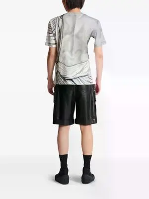 Balmain Logo Statue-print Cotton T-shirt
