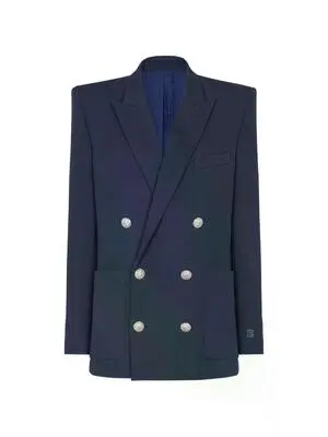 Balmain Grain De Poudre Blazer - Blue