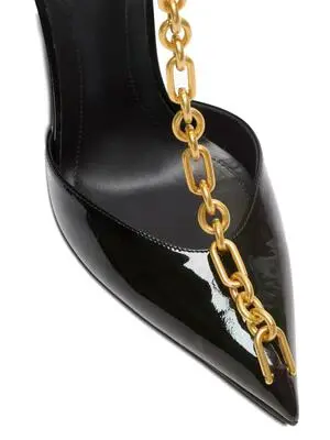 Balmain Sync Patent Leather Pumps - Black