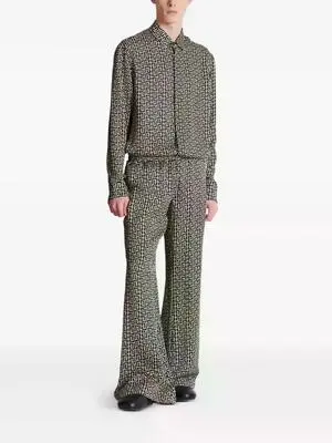 Balmain Monogram-pattern Trousers