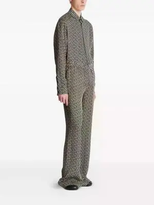 Balmain Monogram-pattern Trousers