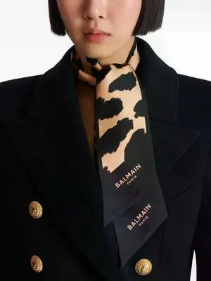 Balmain Leopard-print Silk Bandana