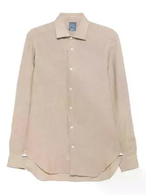 BARBA NAPOLI Linen Shirt - Brown