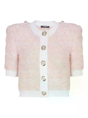 Balmain Cropped Cardigan - Pink